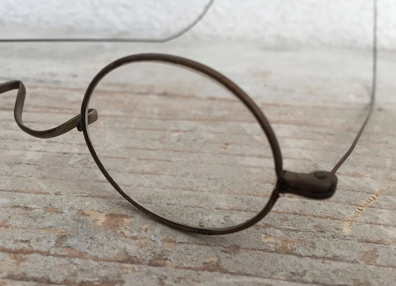 Antique Oval Wire Frame Eyeglasses Brass Wire Rim Glasses Etsy
