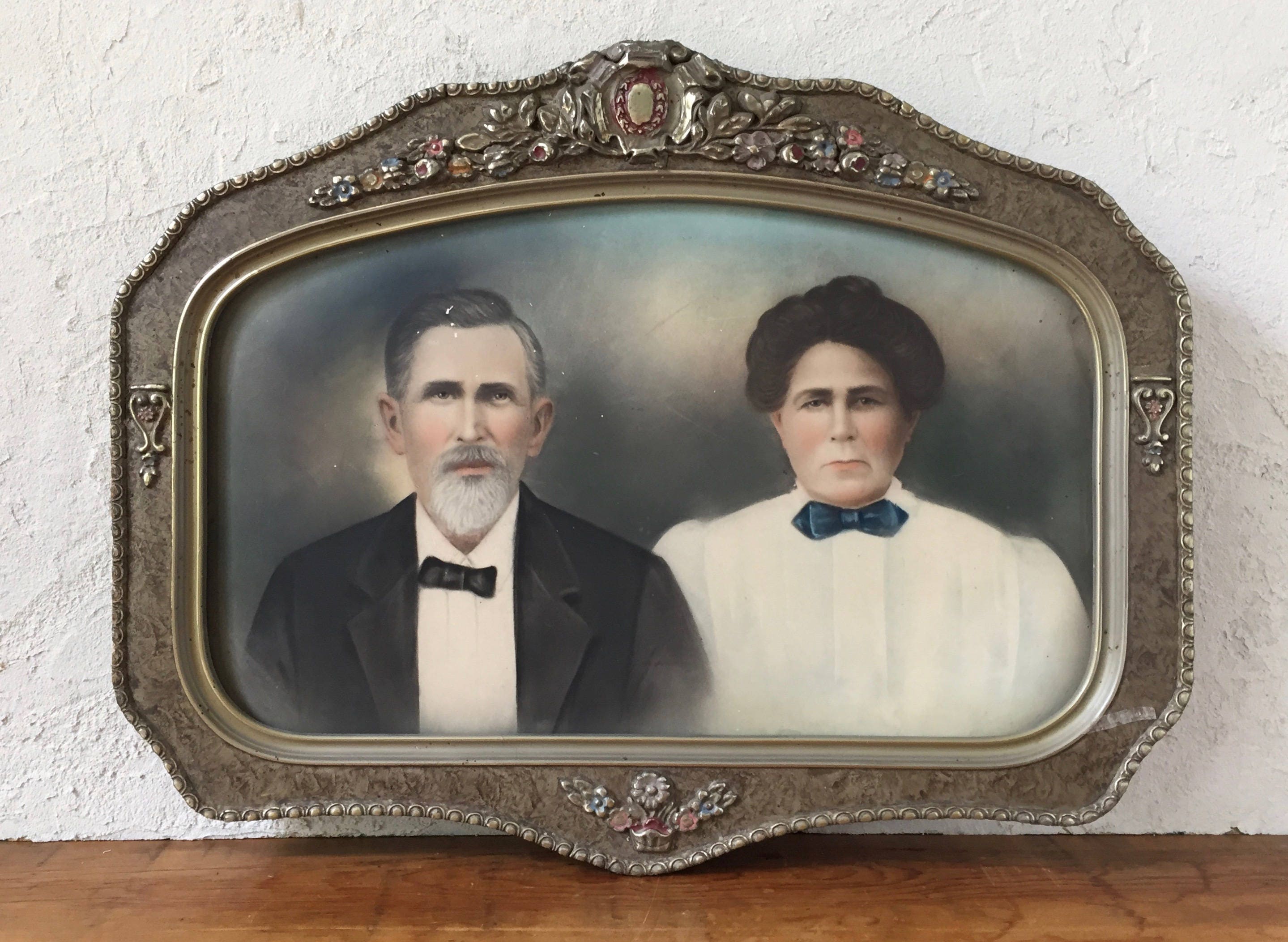 Antique Picture Frame Chalk Drawing Chicago Portrait | Etsy