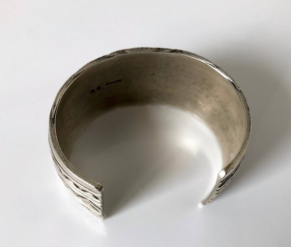 Handmade Native American Sterling Silver Cuff Bracele… - Gem