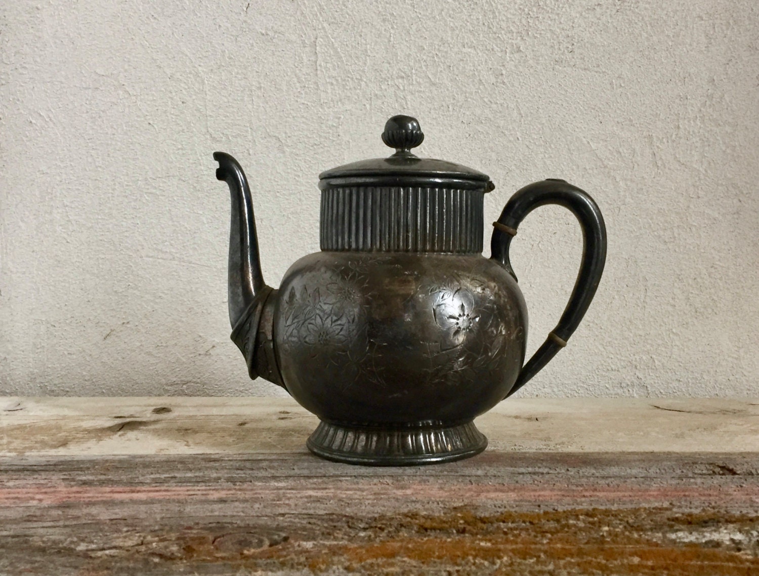 Silver Tea Pot Silver-plated Victorian Heavy Patina - Etsy