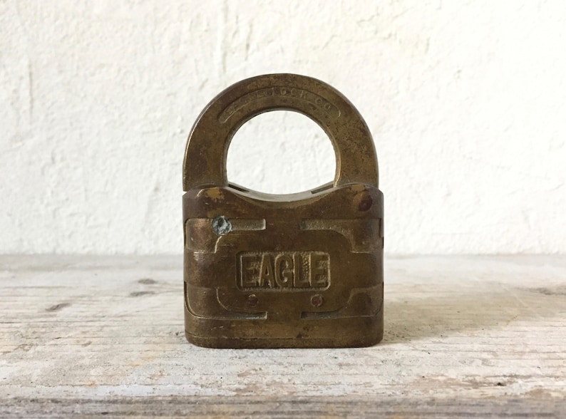 Antique Brass Eagle Lock Jail Cell Lock and Key - Etsy