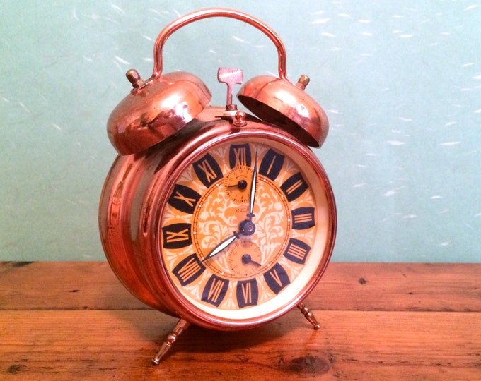 Copper Alarm Clock, Vintage Yugoslavian Copper Alarm Clock, Antique ...