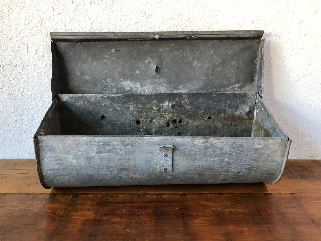 Antique Rural Route Post Office Mailbox, Galvanized Country Road ...
