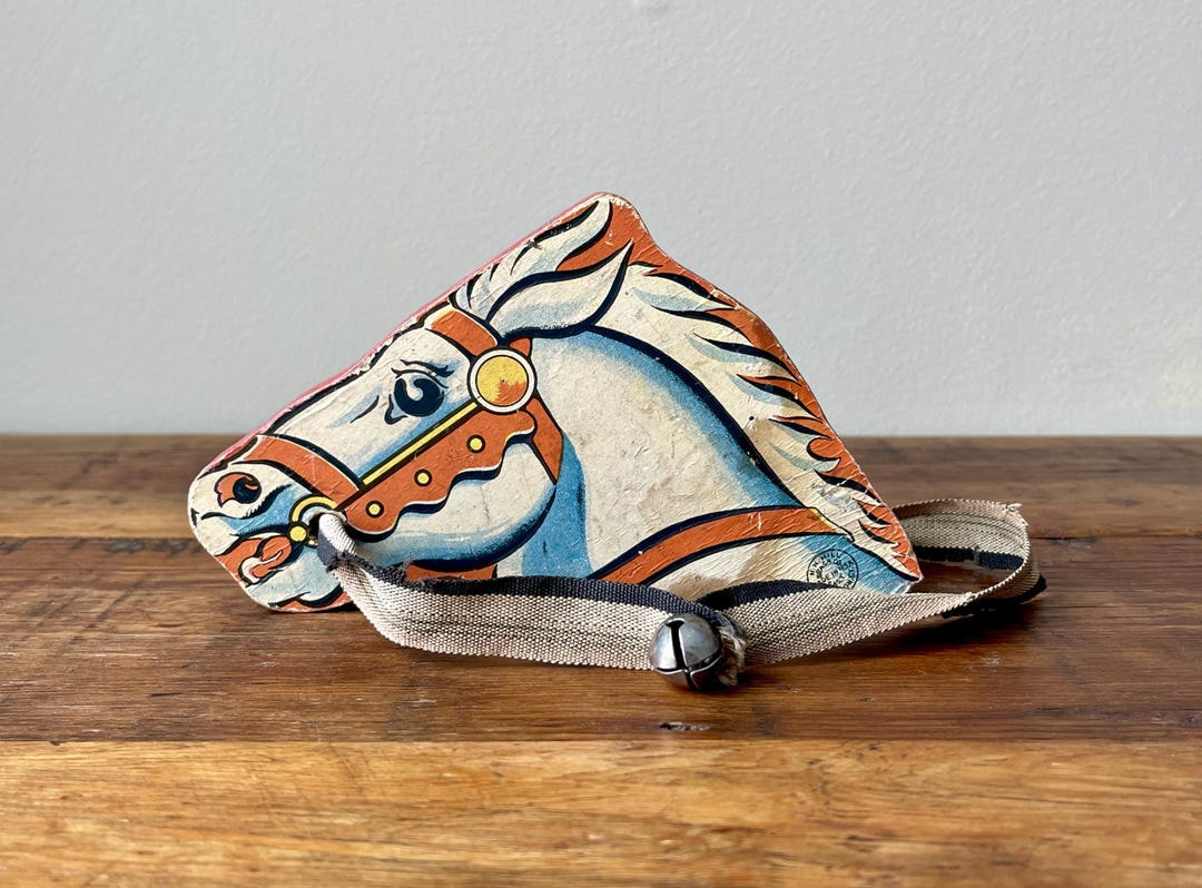 Stick Horse Head, Vintage Carnival Horse Children Riding Toy, Kids Make ...
