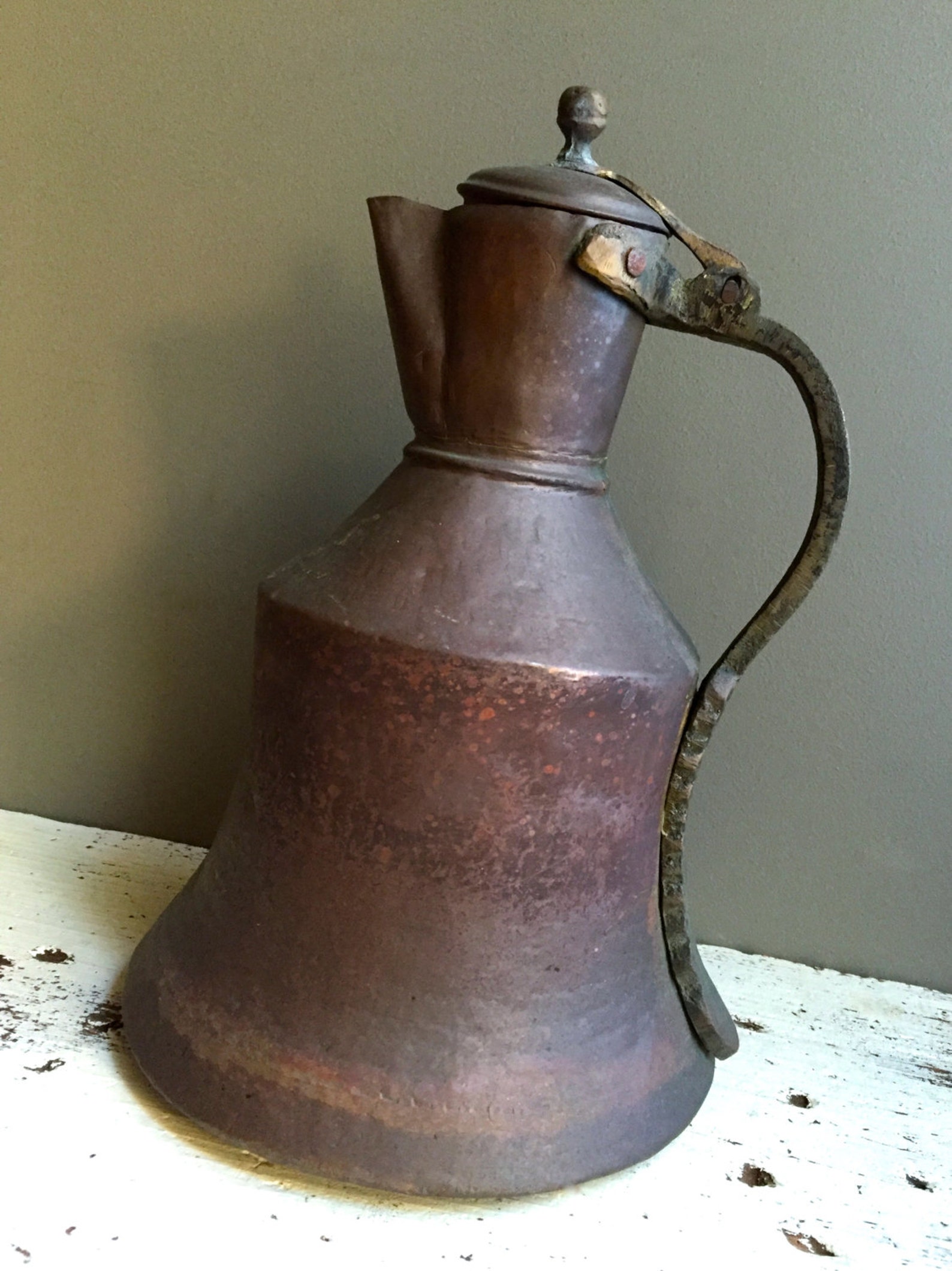 Rustic Copper Water Container Primitive Metal Flower Vase - Etsy
