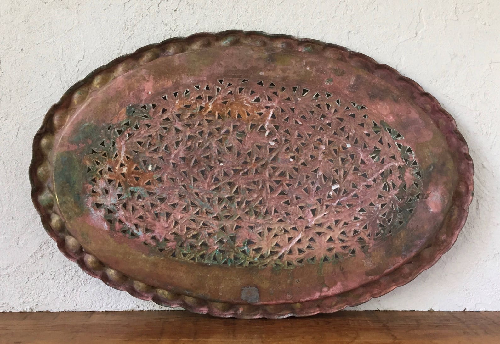 Handmade Copper Platter Large Serving Tray Boho Wall Decor - Etsy