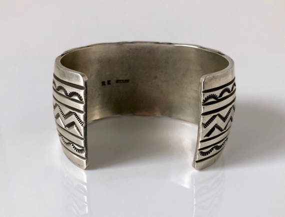 Handmade Native American Sterling Silver Cuff Bracele… - Gem