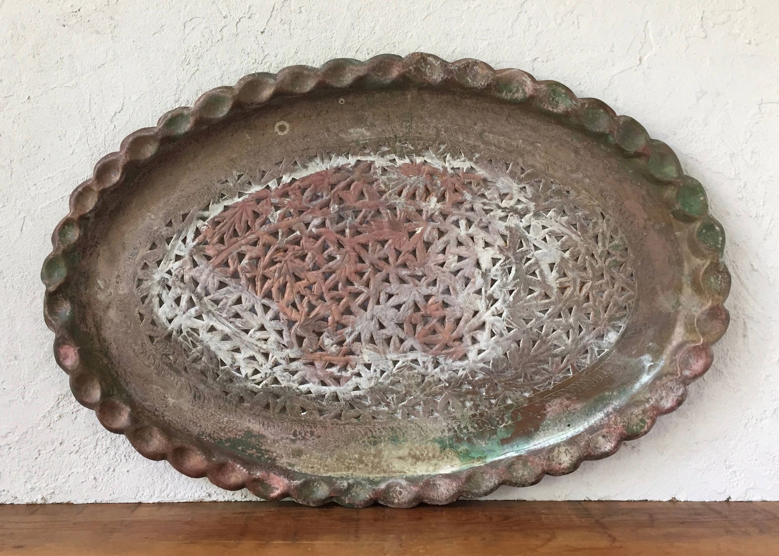 Handmade Copper Platter Large Serving Tray Boho Wall Decor - Etsy
