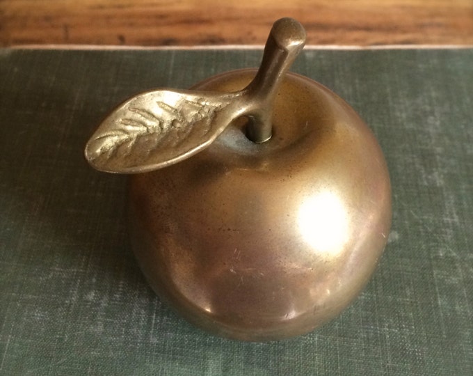 Brass Paperweight Apple Bell Teachers Gift Apple Brass Bell - Etsy
