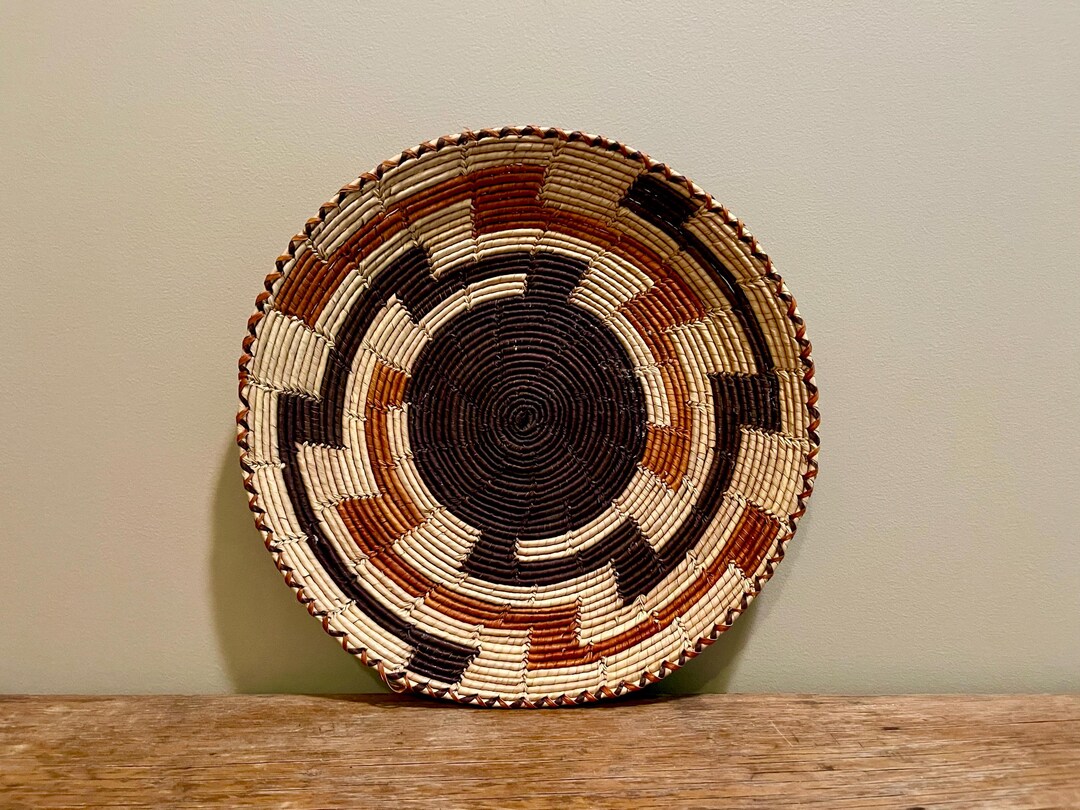 Vintage Native American Handwoven Basket, Southwest Tribal Art Wall ...