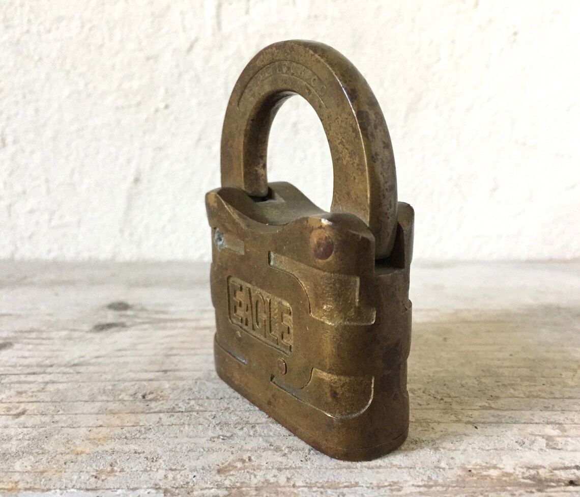 Antique Brass Eagle Lock Jail Cell Lock and Key - Etsy