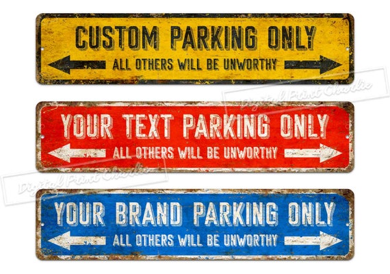 Custom Car Park Sign Parking Only Outdoor Sign Metal Wall | Etsy