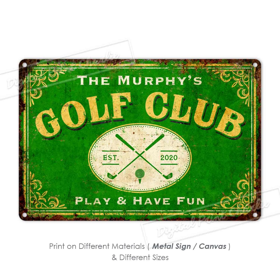 Custom Metal Sign, Golf Club Sign, Backyard Sign, Golf Decor, Outdoor ...