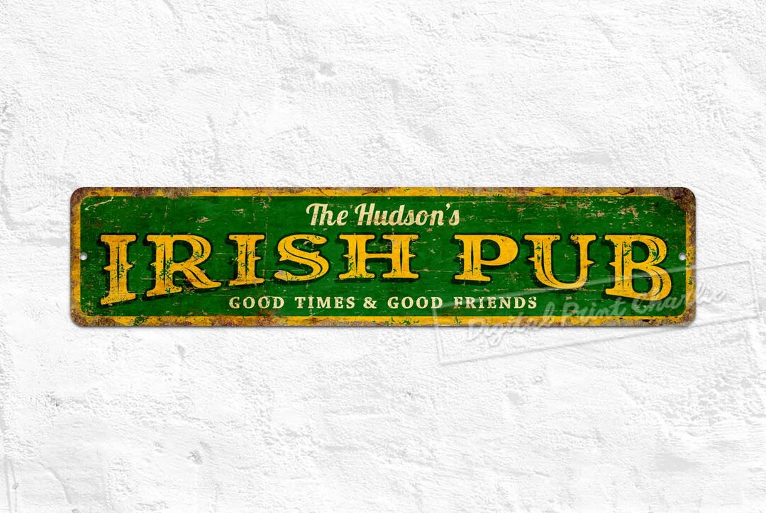Custom Irish Pub Sign, Rustic Bar Decor, Personalized Metal Sign - Etsy
