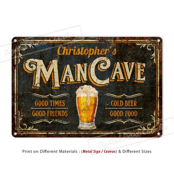 Man Cave Sign Bar Sign Pub Sign Custom Metal Sign Kitchen - Etsy