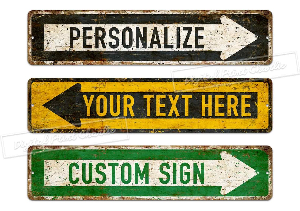 Directional Signs Street Metal Sign Custom Sign Road Sign - Etsy
