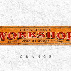 Workshop Sign, Custom Metal Signs, Garage Signs, Welcome Sign, Man Cave ...