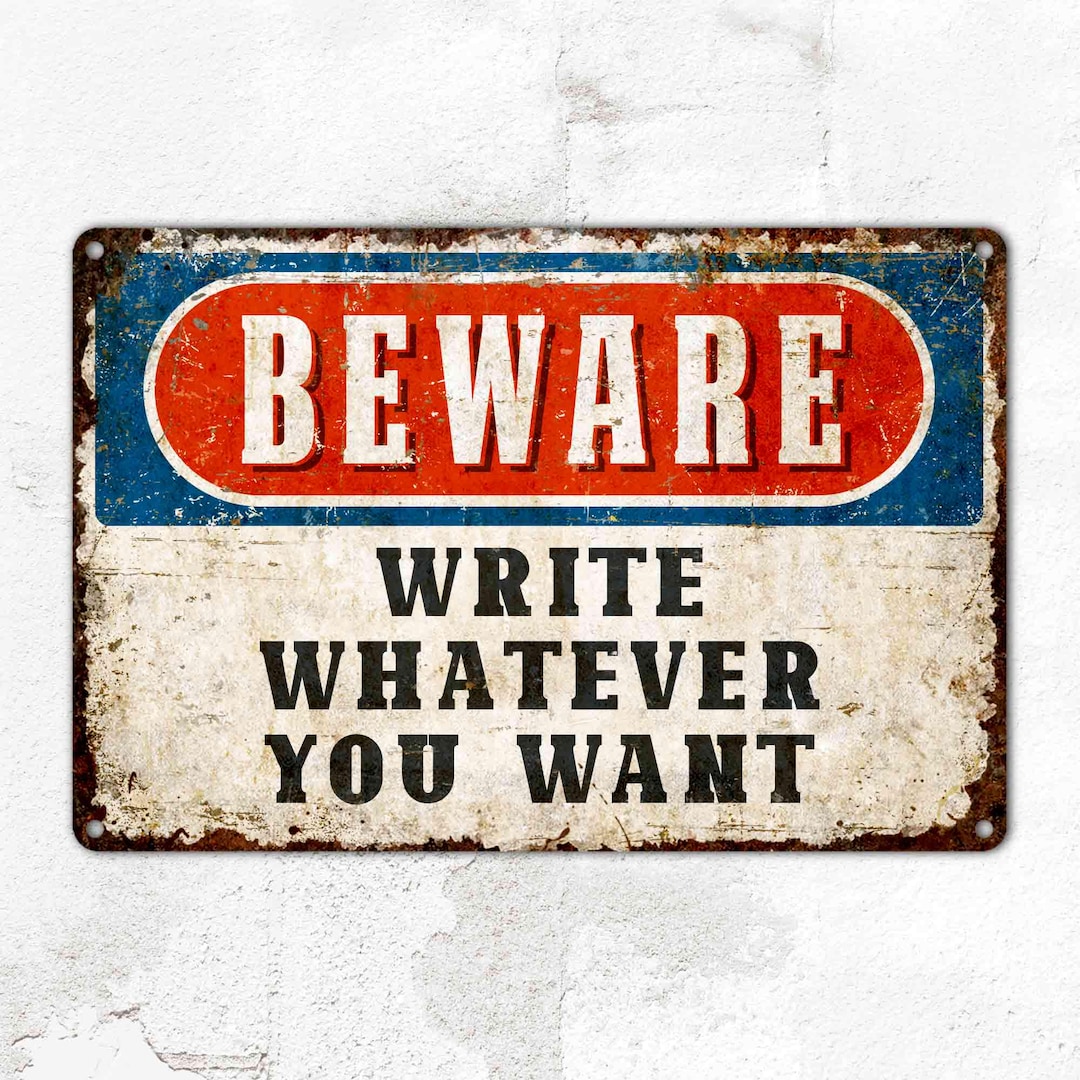Custom Text Beware Metal Sign, Personalized Gate Sign - Etsy