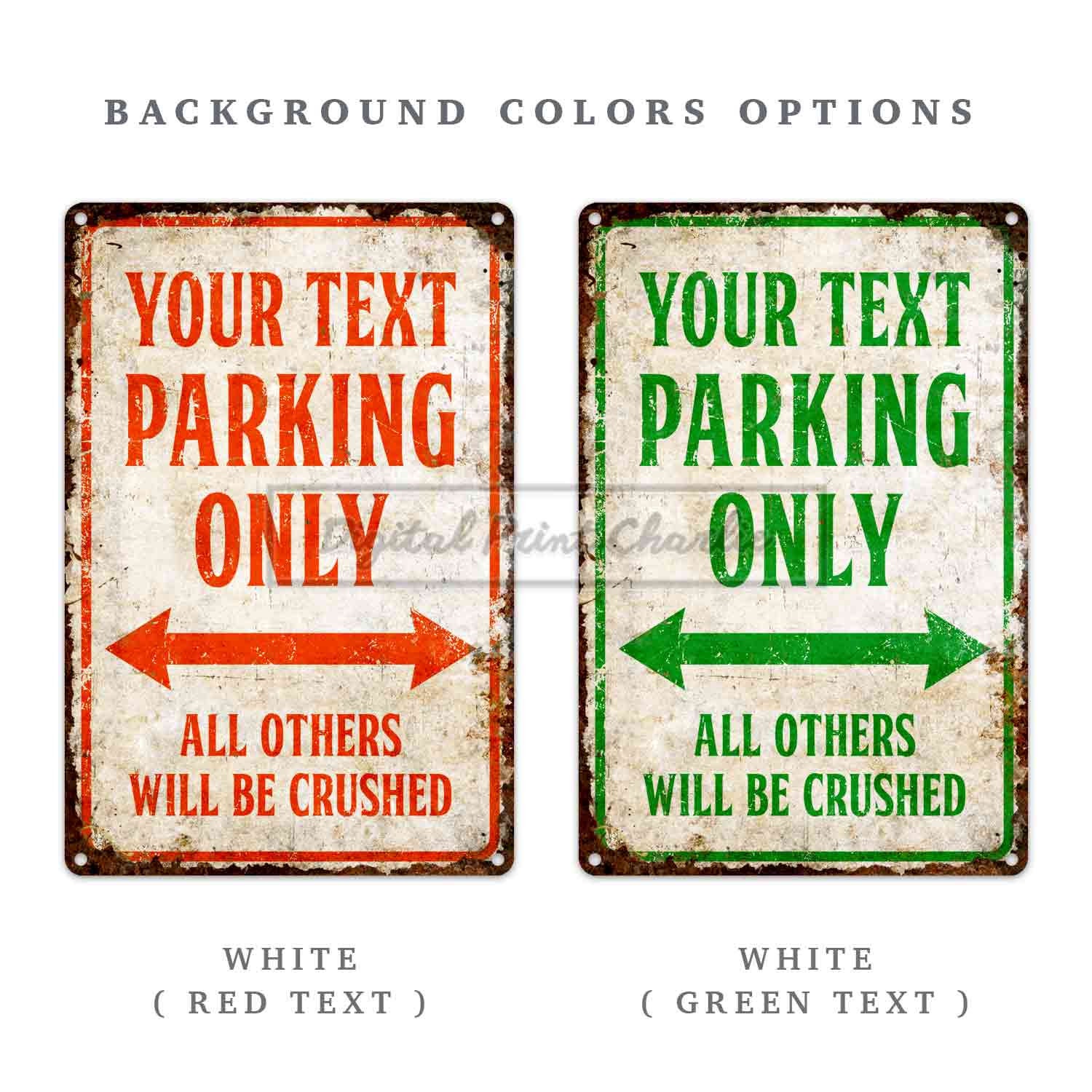 Custom Text Parking Sign Parking Only Car Park Decor - Etsy