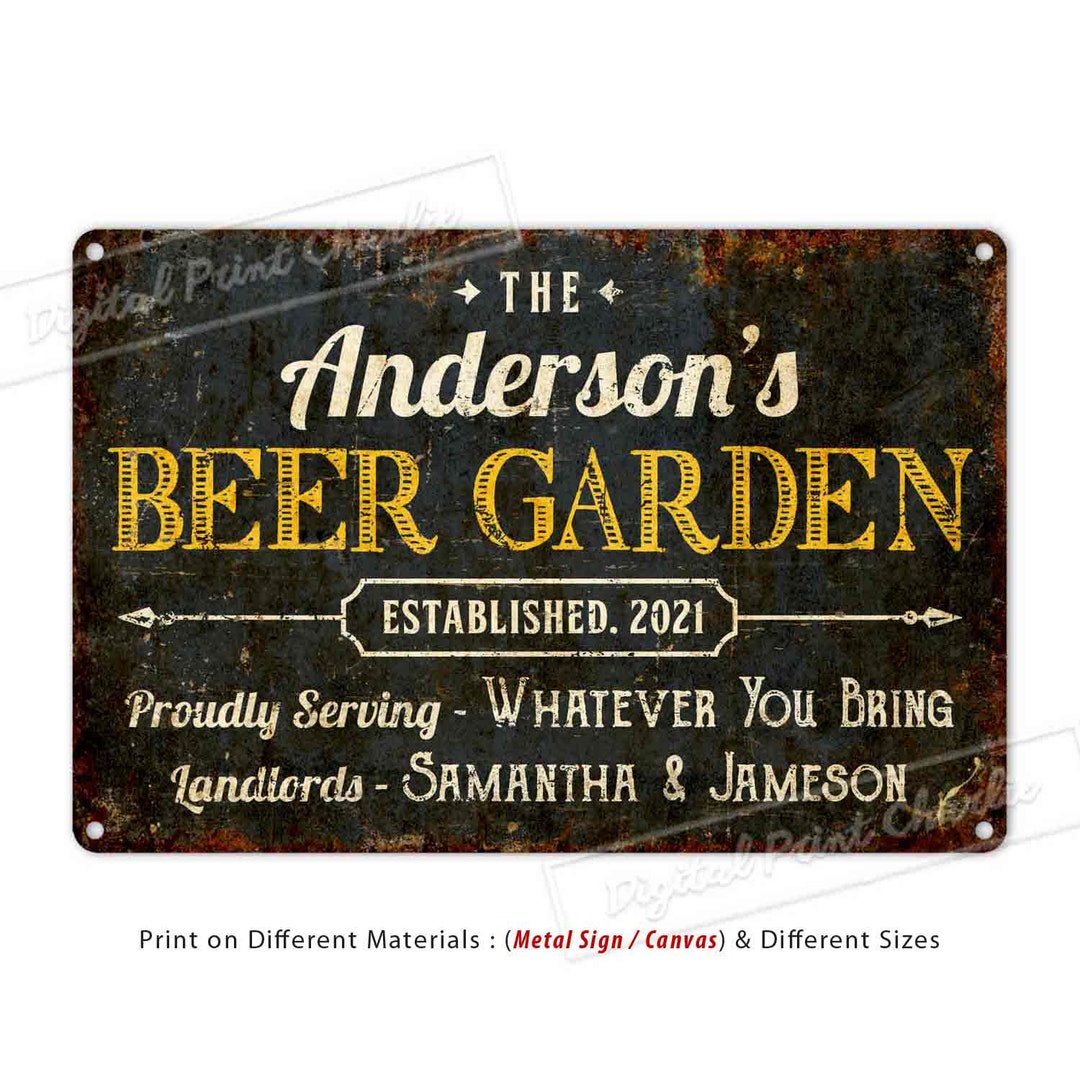 Custom Bar Sign, Beer Garden Sign, Backyard Decor, Yard Sign, Bar Decor ...