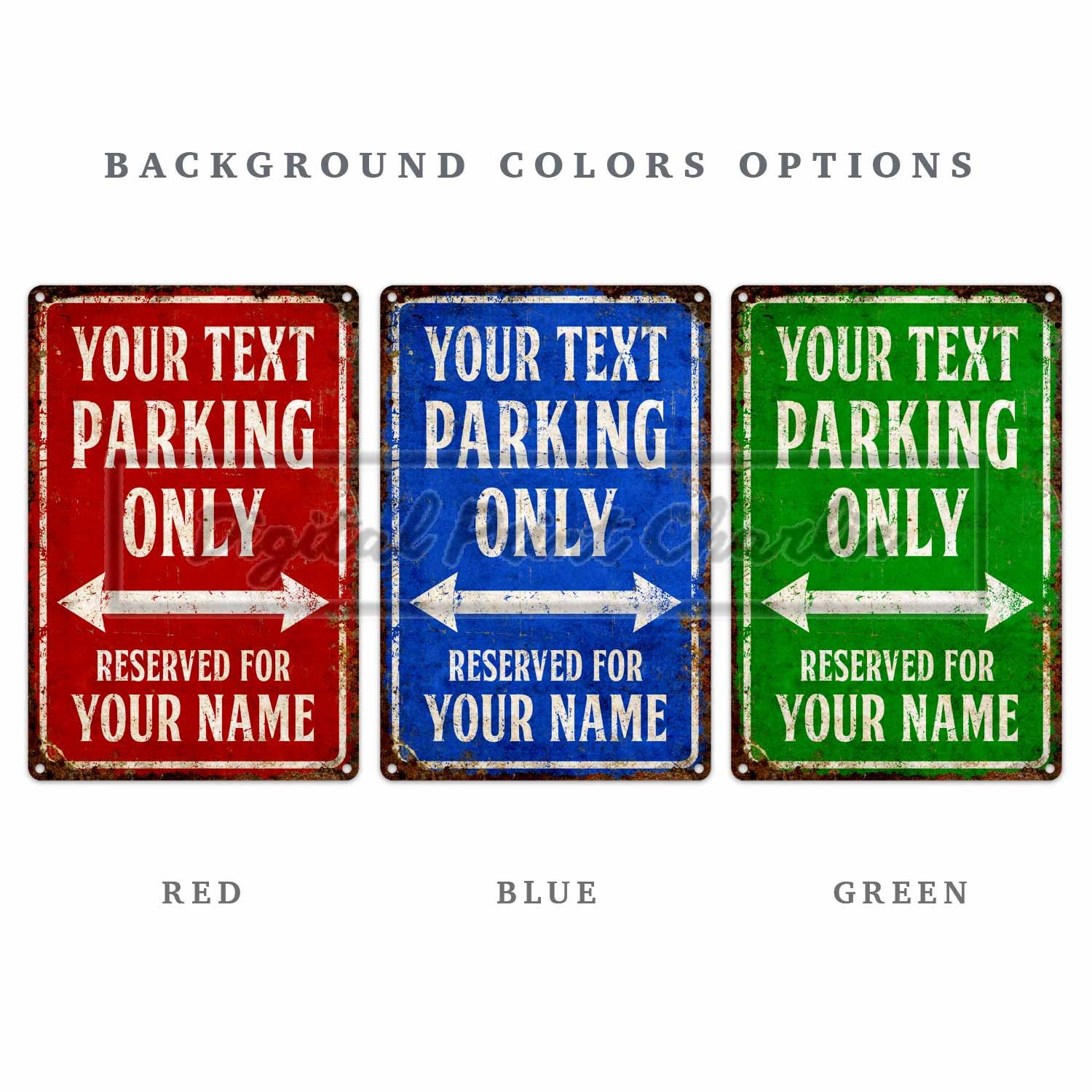 Custom Text, Parking Sign, Car Park Sign, Parking Only, Road Sign ...
