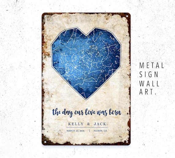 Custom Sign Star Map Sign Astrology Sign Metal Sign Wall - Etsy