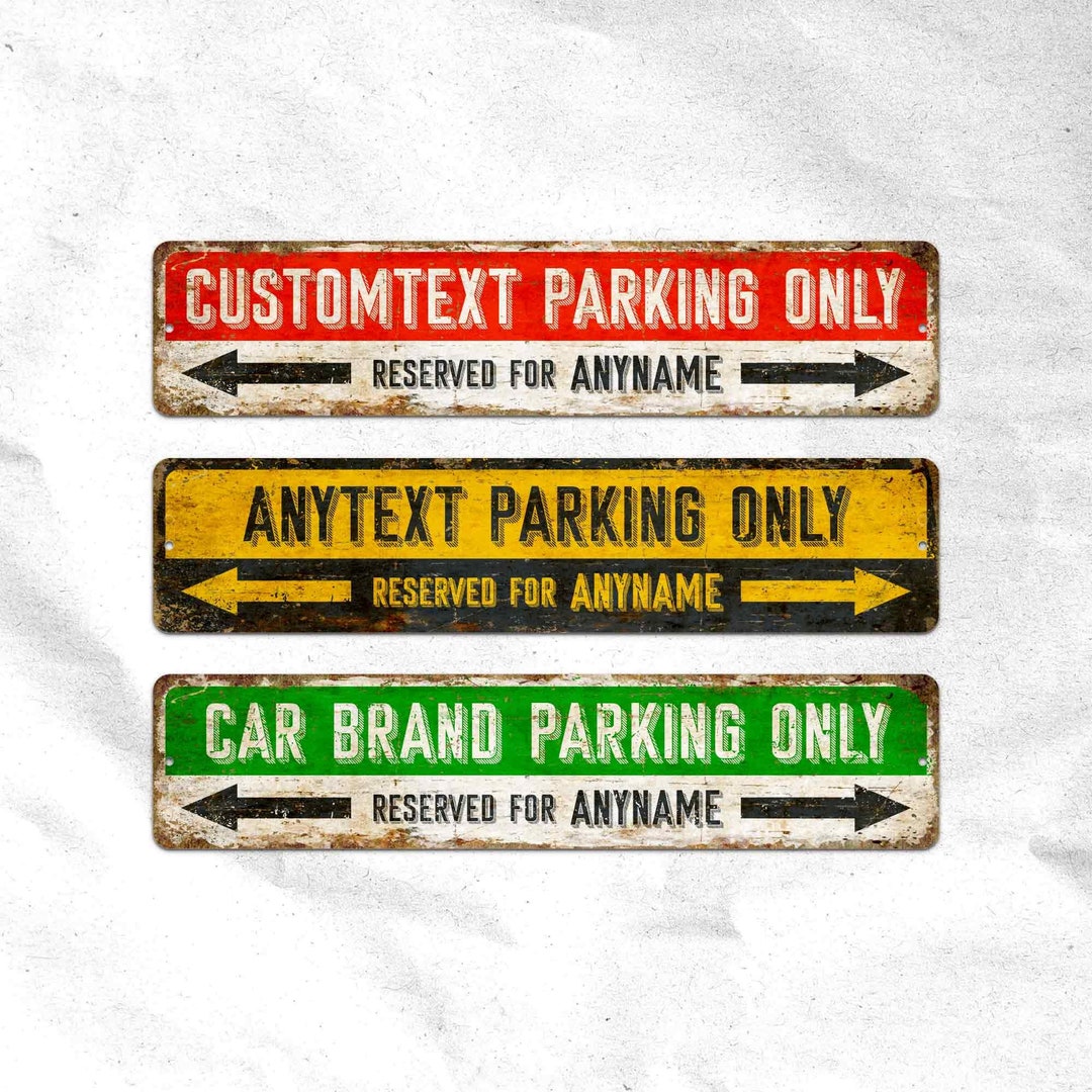 Parking Sign, Garage Sign, Car Park Decor, Parking Only, Custom Metal ...