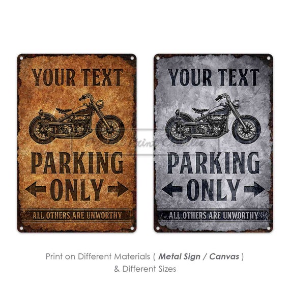 Parking Only Motorcycle Sign Garage Sign Parking Sign - Etsy