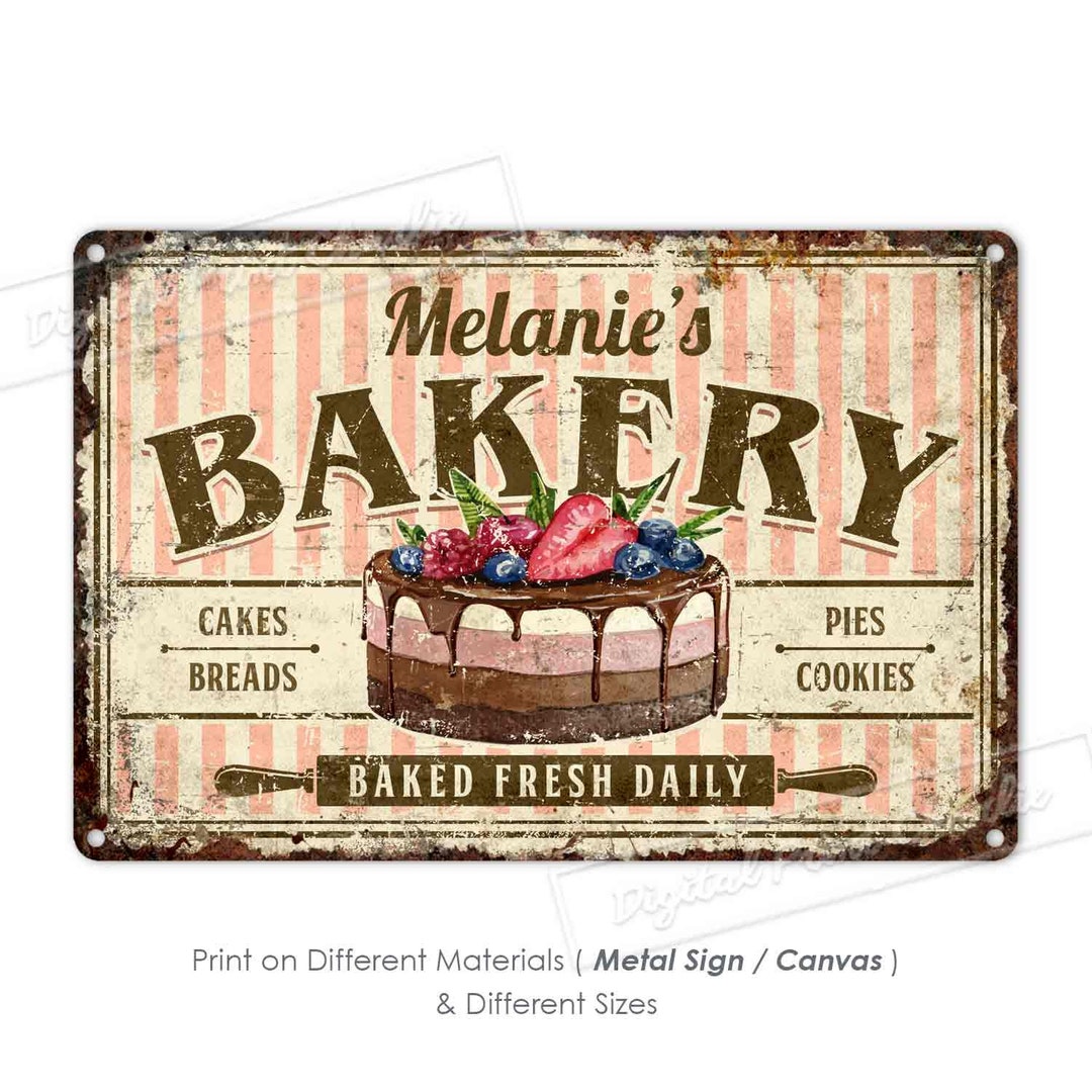 Bakery Sign Bake Shop Decor Kitchen Signs Personalised Gifts for Mom ...