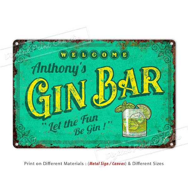 Gin Bar Signs - Etsy
