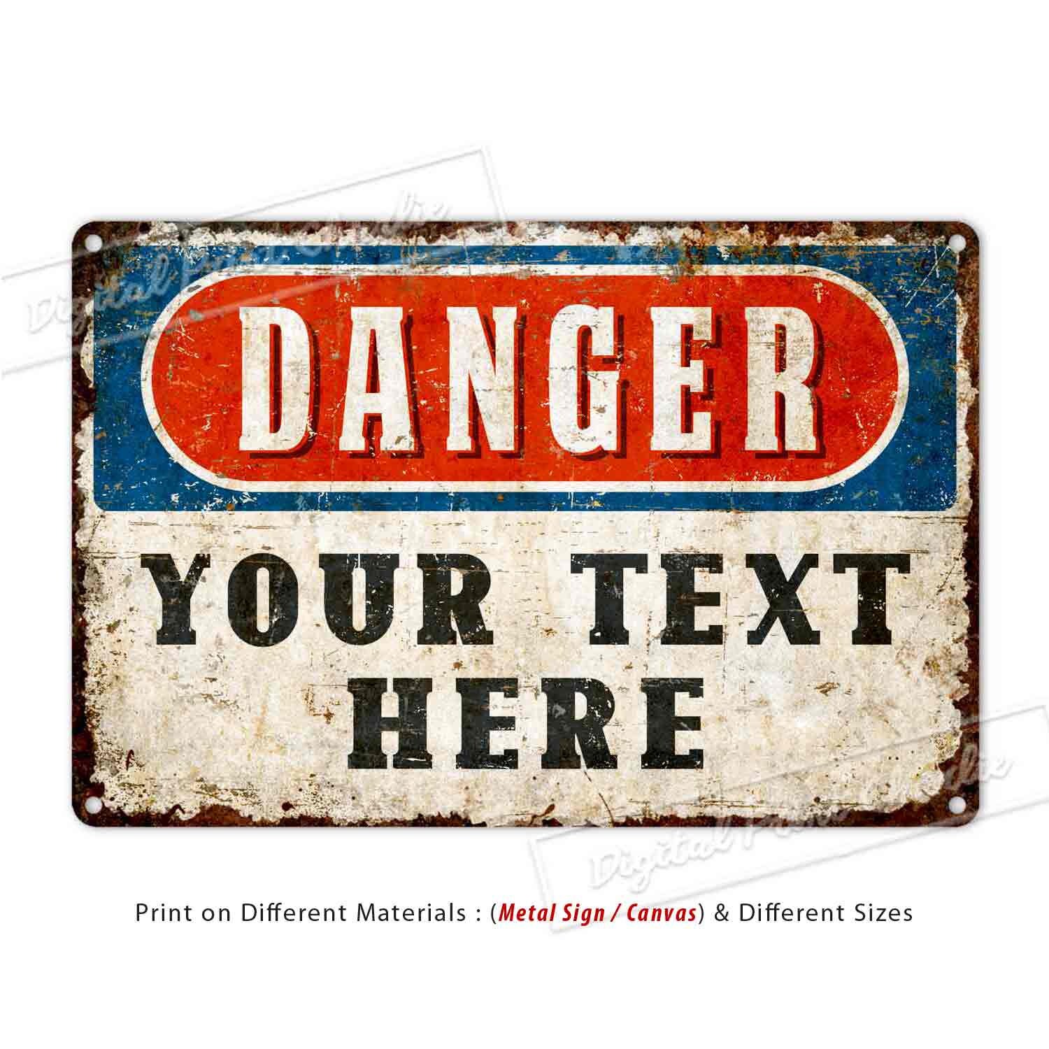 Warning Sign Metal Sign Beware Sign Custom Text Wall - Etsy