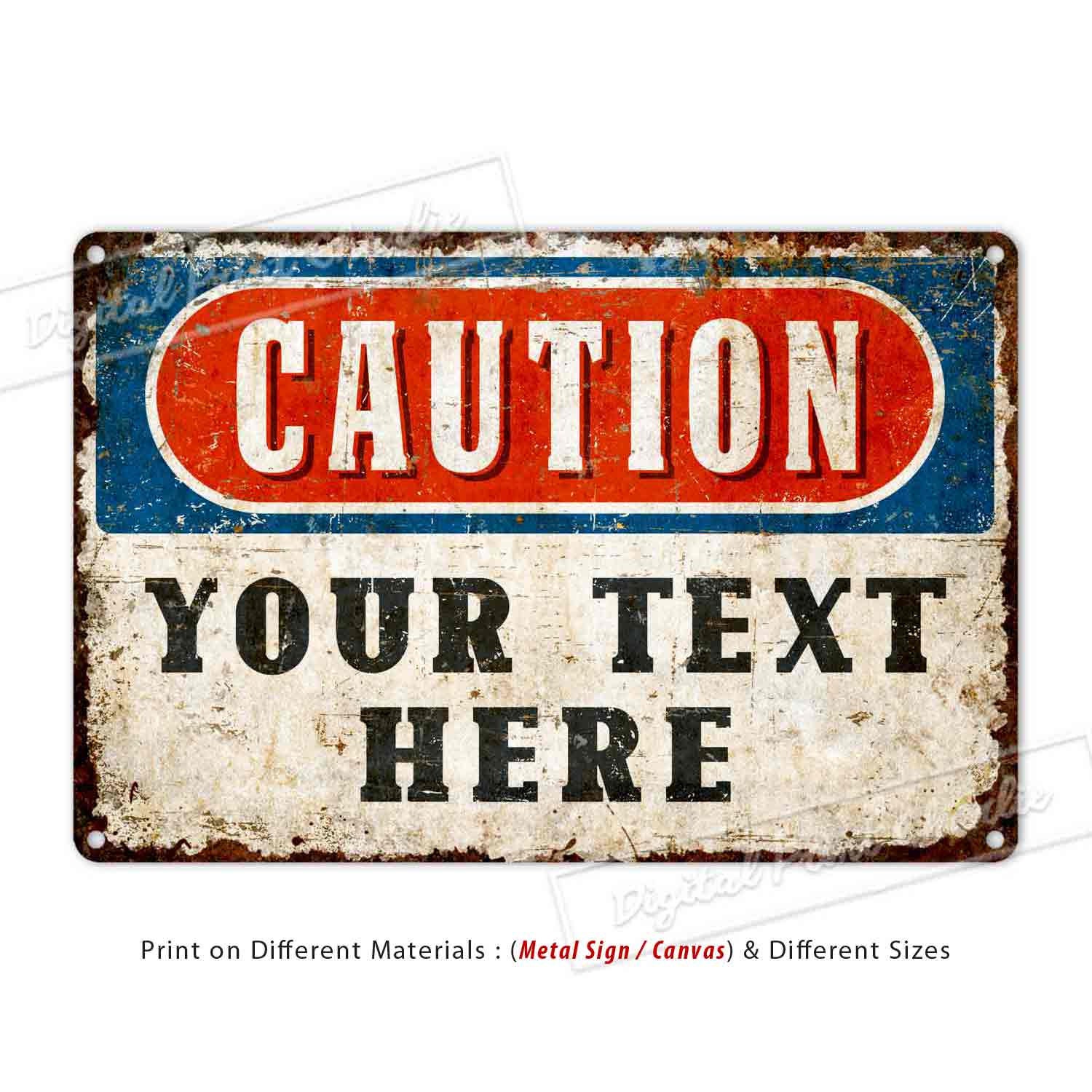 Warning Sign Metal Sign Beware Sign Custom Text Wall - Etsy