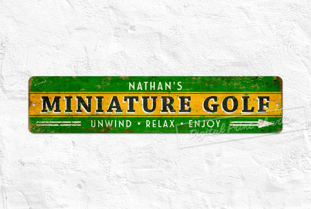 Golf Club Sign, Custom Metal Signs, Miniature Golf, Welcome Sign ...