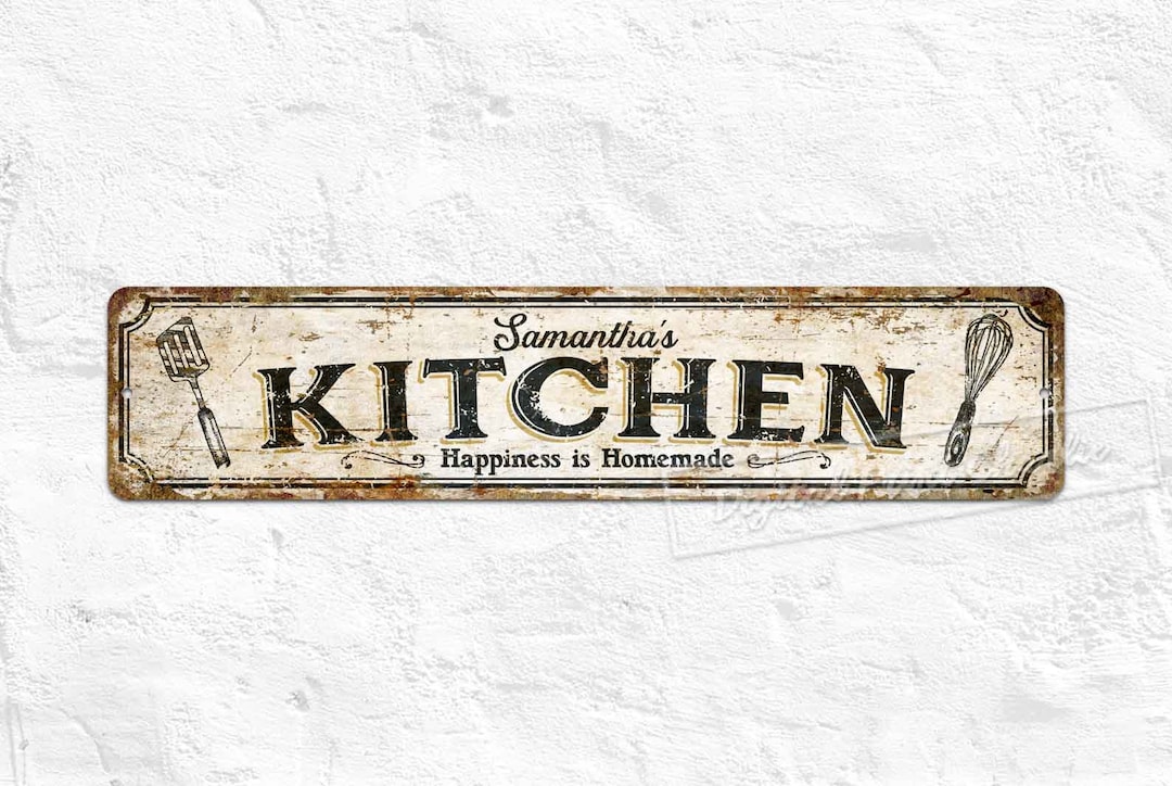 Kitchen Sign, Kitchen Decor, Metal Sign, Custom Sign, Personalised ...
