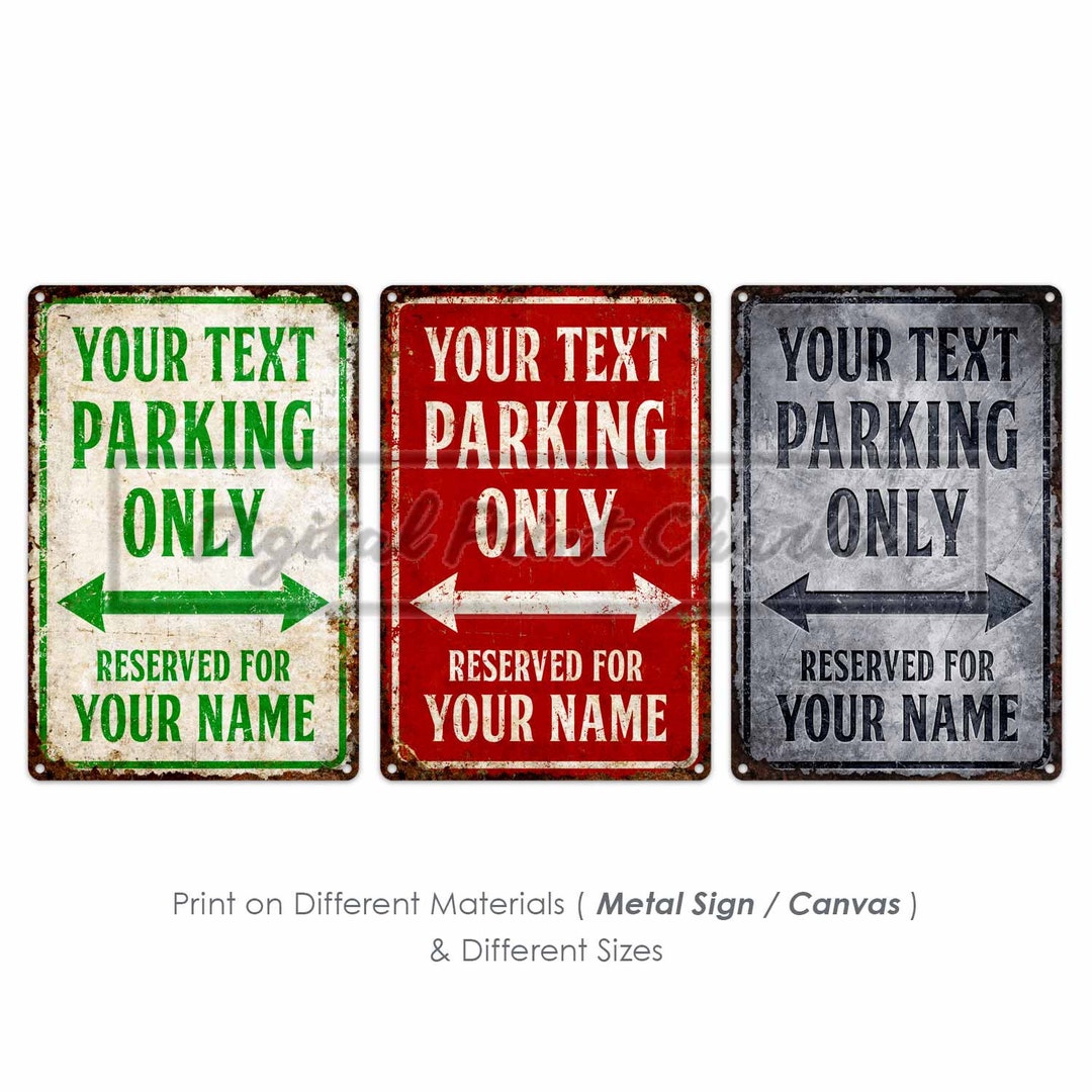 Parking Sign, Garage Decor, Gate Sign, Warning Sign, Custom Metal Sign ...