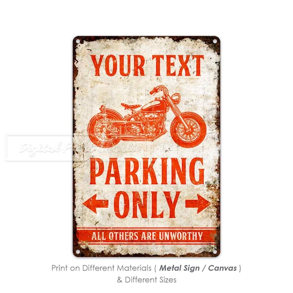 Parking Only Motorcycle Sign Garage Sign Custom Made Metal - Etsy