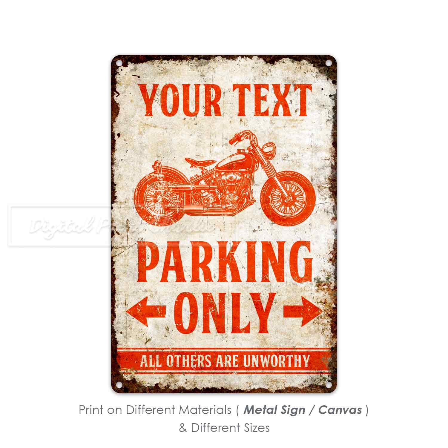 Parking Only Motorcycle Sign Garage Sign Custom Made Metal - Etsy