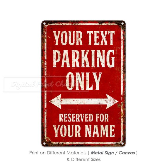 Custom Text Parking Sign Car Park Sign Road Sign | Etsy