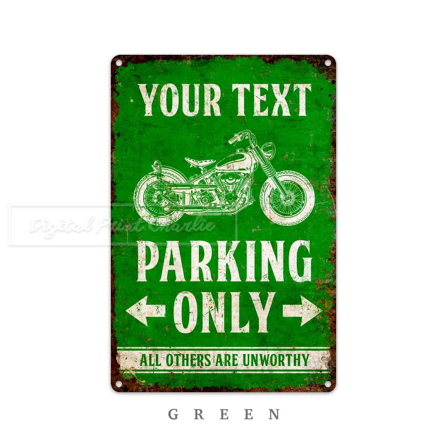 Parking Only Motorcycle Sign Garage Sign Custom Made Metal - Etsy