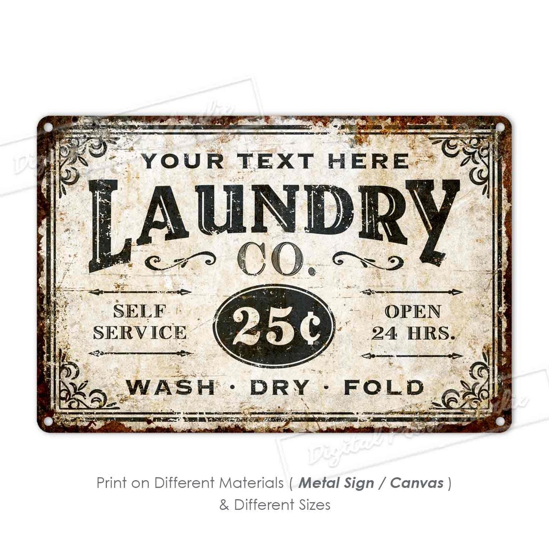 Laundry Sign, Laundry Room Decor, Laundry Shop, Metal Sign ...