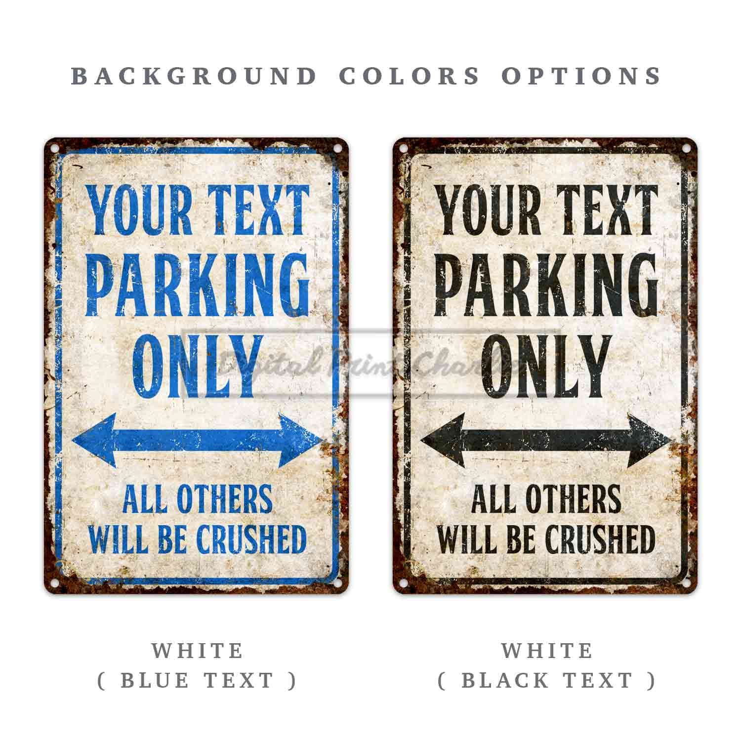Custom Text Parking Sign Parking Only Car Park Decor - Etsy