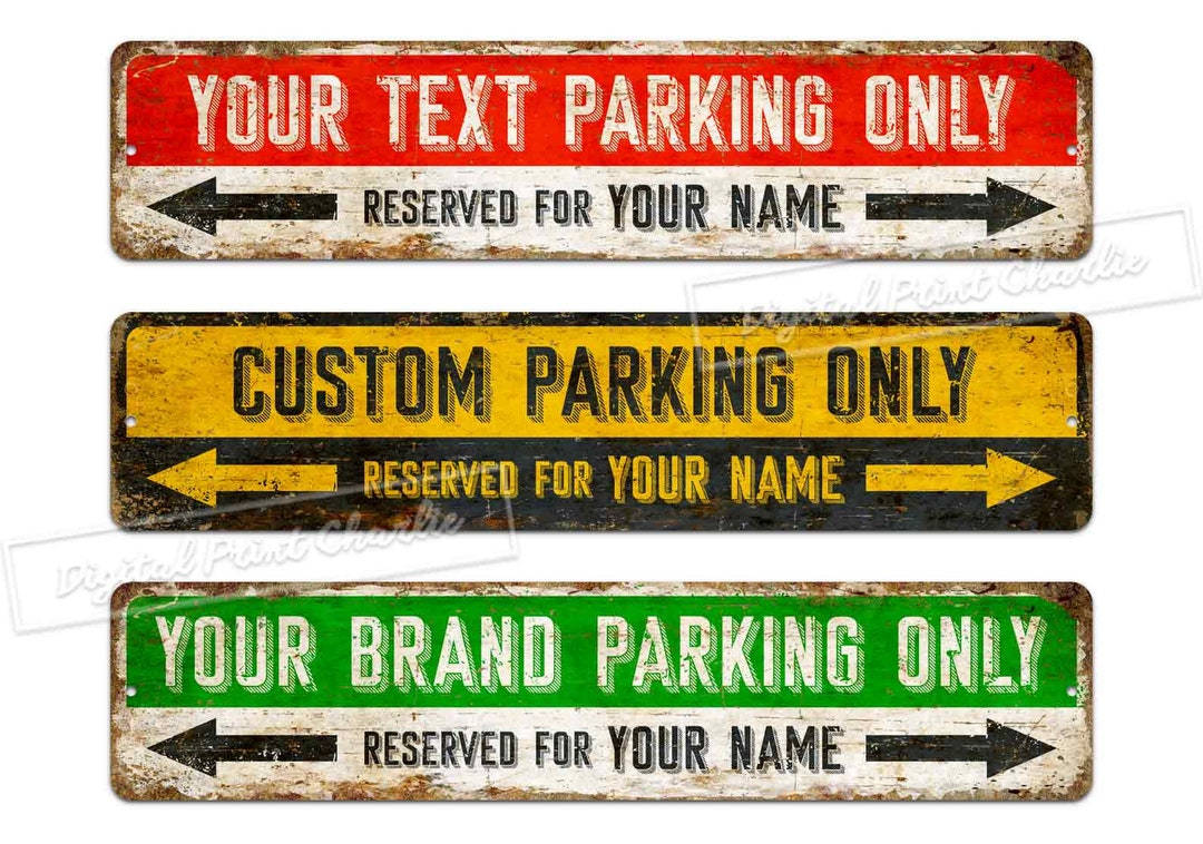 Parking Sign, Garage Sign, Car Park Decor, Parking Only, Custom Metal ...