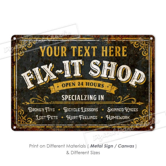 FIX IT Shop Sign Workshop Sign Garage Sign Custom Sign - Etsy