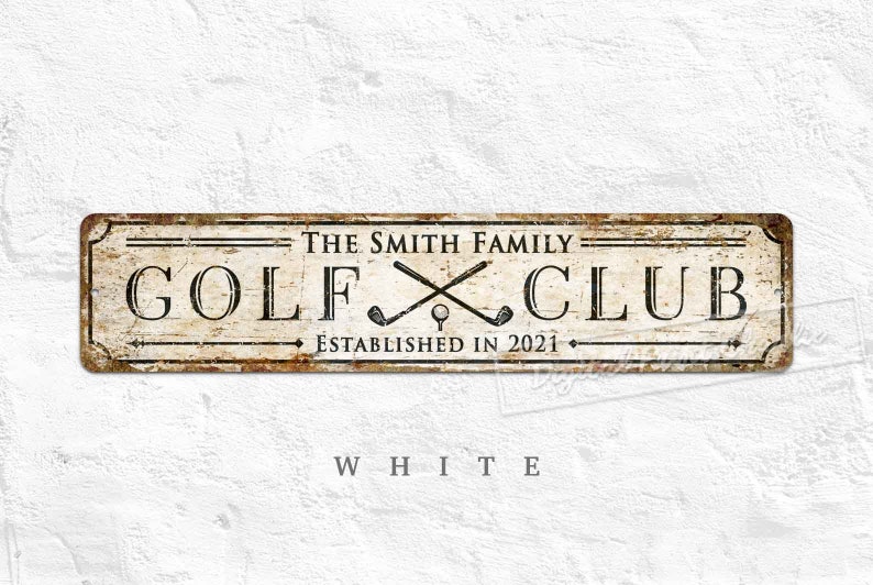 Personalized Golf Club Metal Sign, Rustic Vintage Wall Decor - Etsy