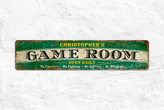 Game Room Sign Metal Sign Custom Sign Playroom Decor - Etsy