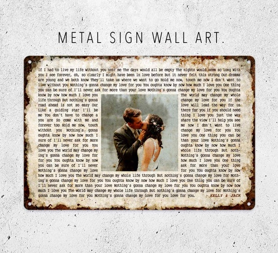 Custom Song Lyrics Personalized Photo Metal Sign - Etsy