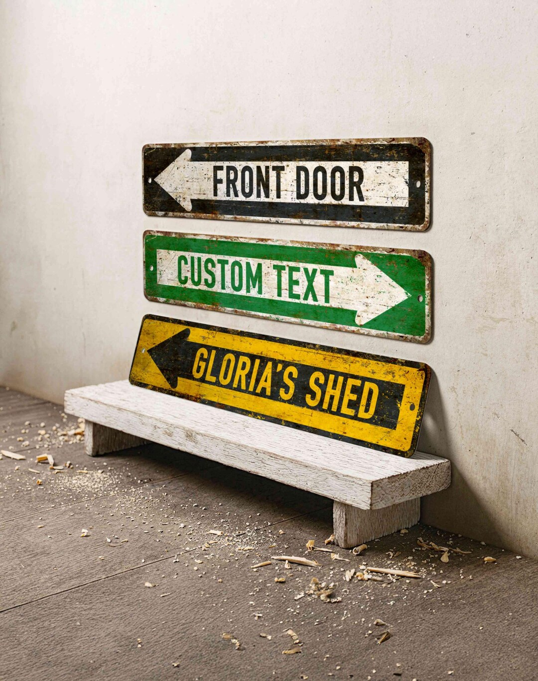 Custom Rustic Metal Directional Sign – Personalized Vintage Wall Décor ...