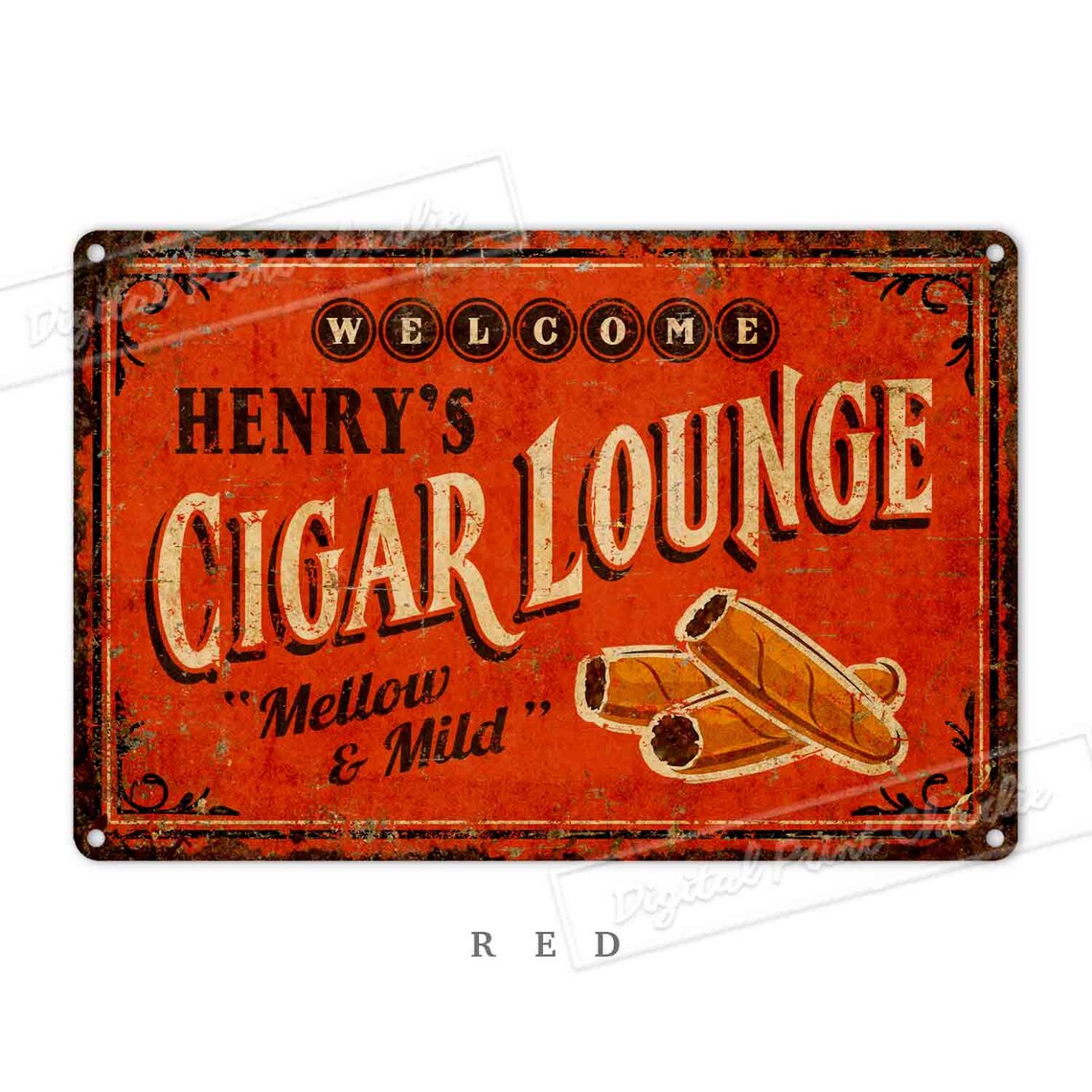Cigar Lounge Sign, Cigar Bar Sign, Man Cave, Pub Sign, Custom Metal ...