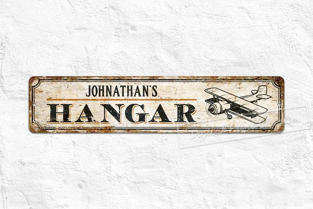 Personalized Metal Hangar Sign, Custom Pilot Name, Gift - Etsy