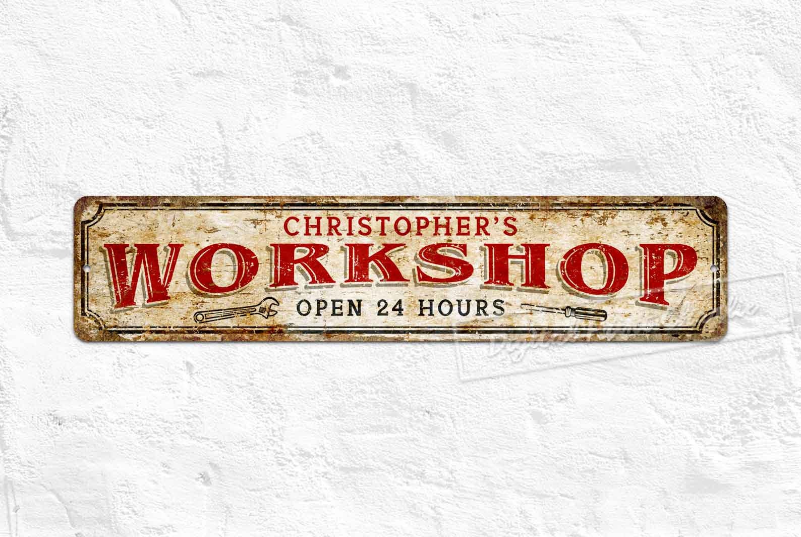 Workshop Sign Custom Metal Signs Garage Signs Welcome Sign - Etsy